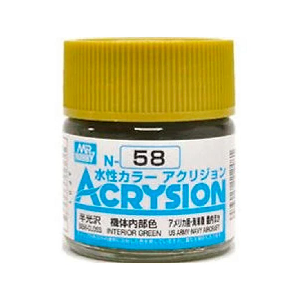 PINTURA N58 ACRYSION COLOR IINTERIOR GREEN MR. HOBBY | GEEKZ